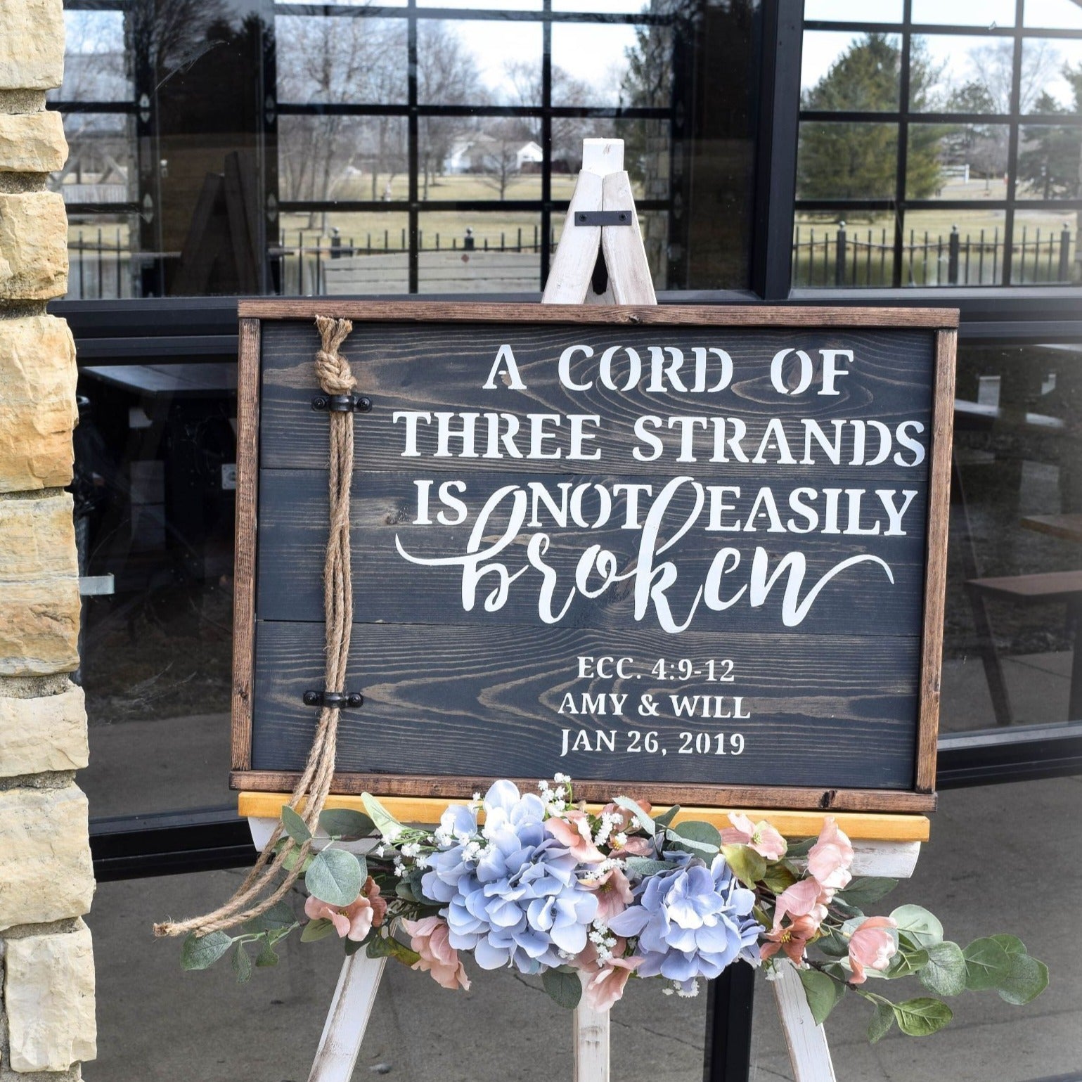 A Cord of Three Strands Sign in Gray - Unity Ceremony Signs – Patriot ...