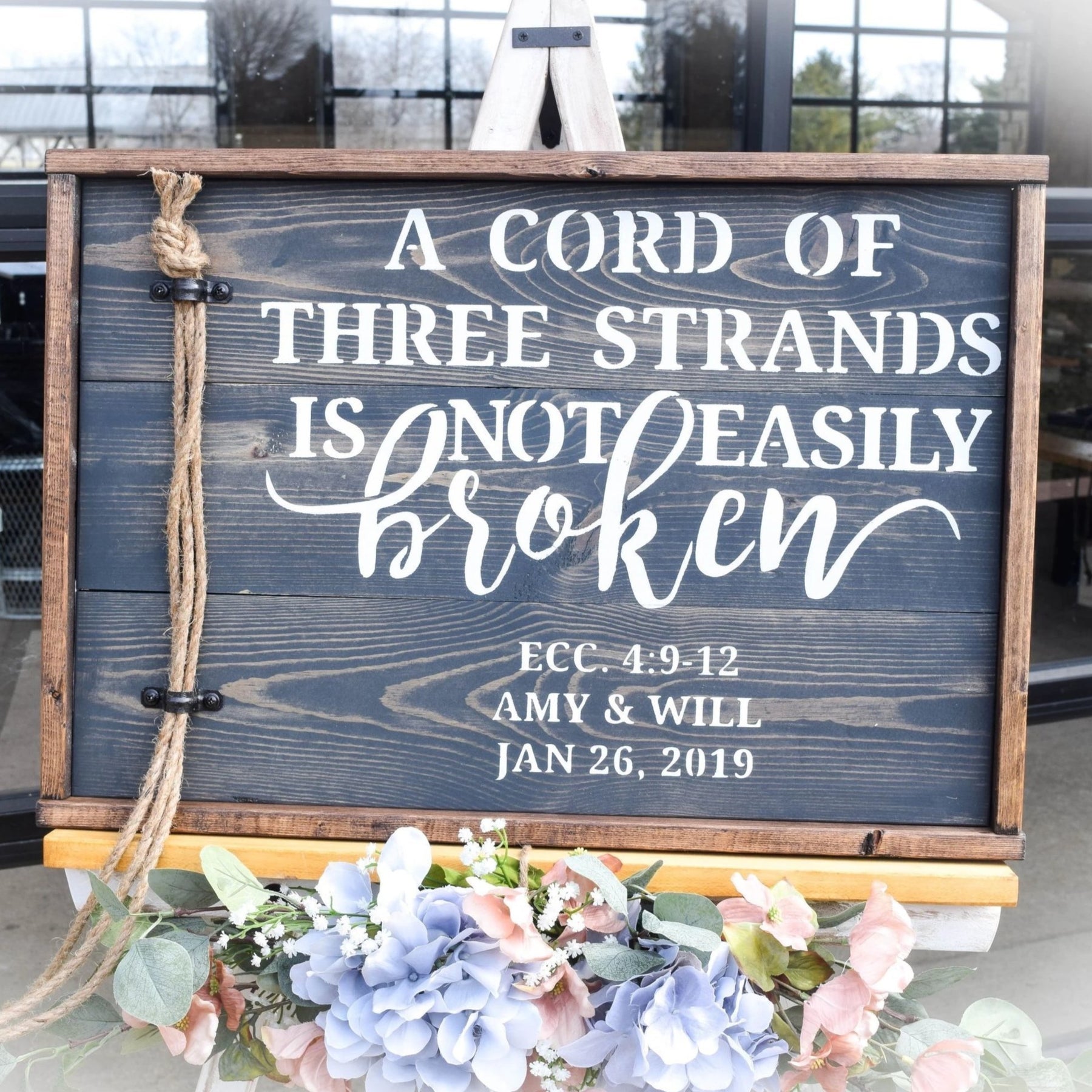 A Cord of Three Strands Sign in Gray - Unity Ceremony Signs – Patriot ...