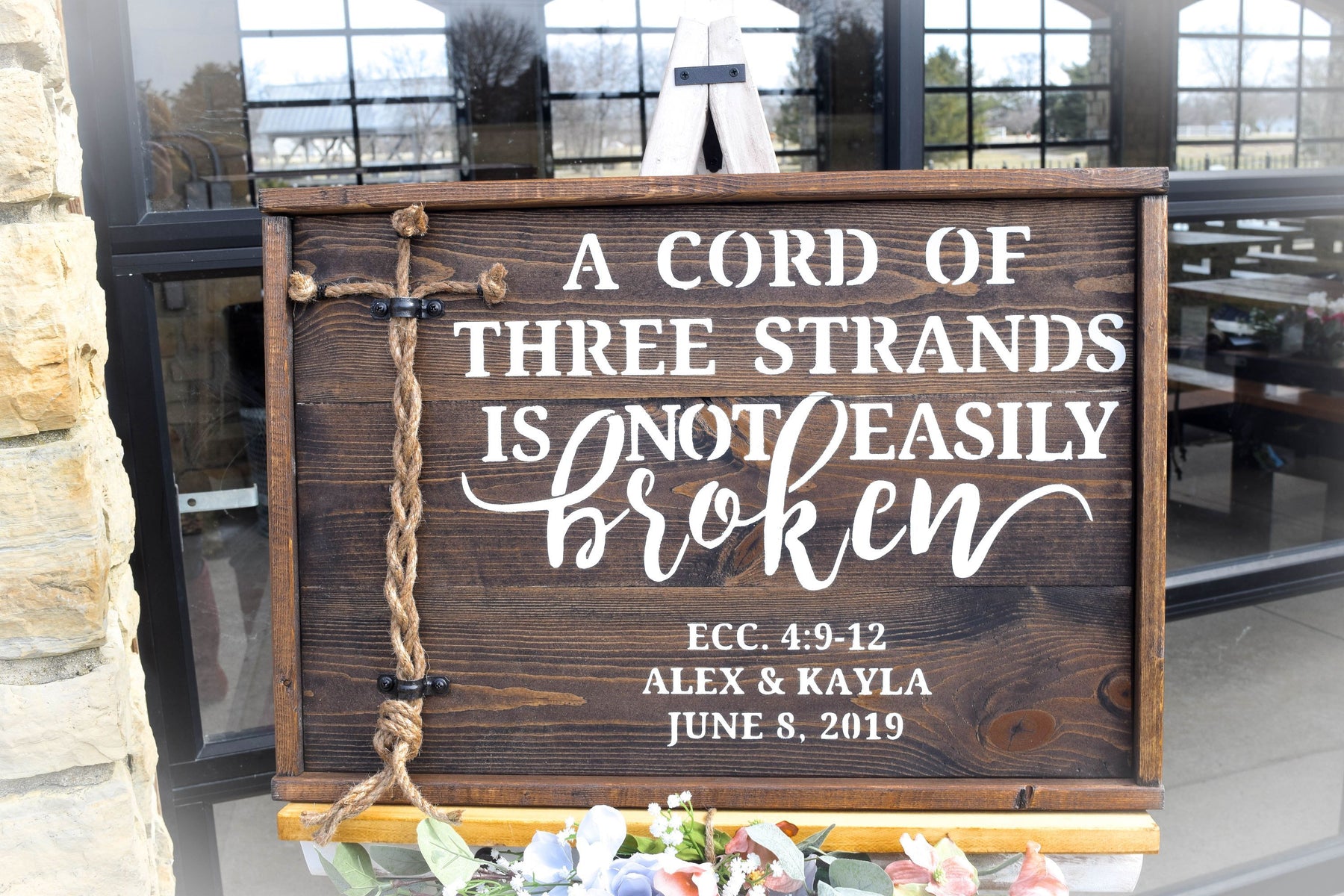 A Cord of Three Strands Sign in Gray - Unity Ceremony Signs – Patriot ...